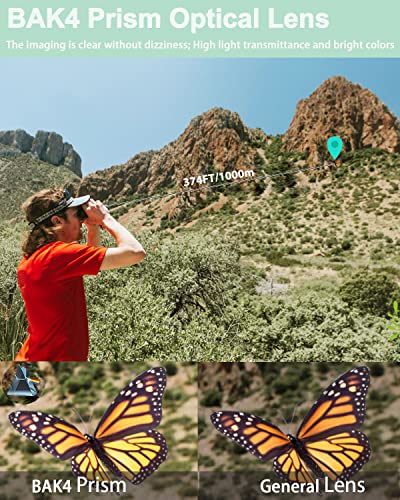 Compact Binoculars for Kids and Adults, 10X25 High Power Binoculars with Low Light Vision, Easy Focus Binoculars for Bird Watching,Hunting,Travel,Outdoors