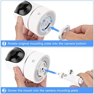 2Pack Adjustable Wall Mount for Eufy Security Solo IndoorCam P24 and S220, No-Drill Mounting Bracket for Eufy Security Indoor Cam Pan & Tilt - White