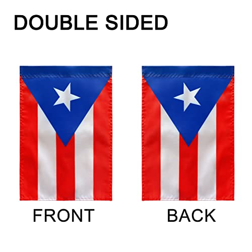 TSMD Puerto Rico Garden Flag Puerto Rican Flags Double Sided Outdoor Yard Decorative,12"x 18",2 Pack