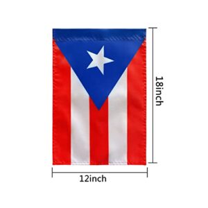 TSMD Puerto Rico Garden Flag Puerto Rican Flags Double Sided Outdoor Yard Decorative,12"x 18",2 Pack