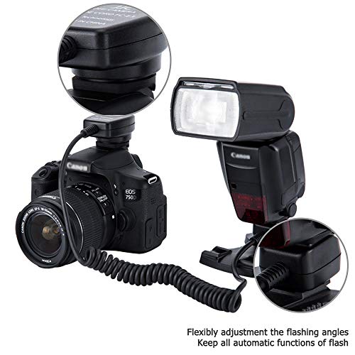 Flash TTL Cord JJC Off-Camera Flash Hot Shoe Cord for Canon R5 R6 RP R T8i T7 T7i T6 T6i T6s T5 T5i SL3 SL2 90D 80D 77D 6D Mark II 5D Mark IV M50 M6,etc Replaces Canon OC-E3 Cord -1.3m