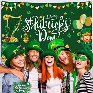 Probsin Extra Large St Patricks Day Banner Backdrop 72" x 48" St Patricks Day Decorations Shamrocks Happy St. Patrick's Day Holiday Backdrop Wall Decor Bulletin Board for Indoor Outdoor Party