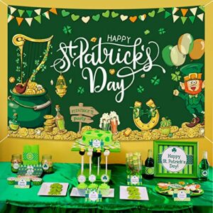 Probsin Extra Large St Patricks Day Banner Backdrop 72" x 48" St Patricks Day Decorations Shamrocks Happy St. Patrick's Day Holiday Backdrop Wall Decor Bulletin Board for Indoor Outdoor Party