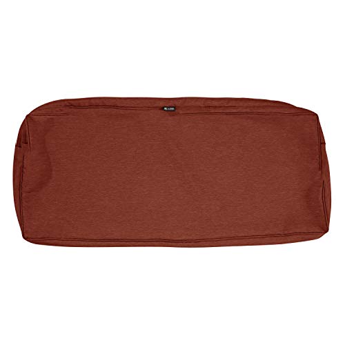 Classic Accessories Montlake FadeSafe Water-Resistant 48 x 18 x 3 Inch Outdoor Bench/Settee Cushion, Patio Furniture Swing Cushion, Heather Henna Red, Patio Loveseat Cushion