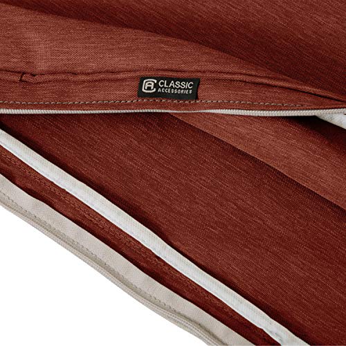 Classic Accessories Montlake FadeSafe Water-Resistant 48 x 18 x 3 Inch Outdoor Bench/Settee Cushion, Patio Furniture Swing Cushion, Heather Henna Red, Patio Loveseat Cushion