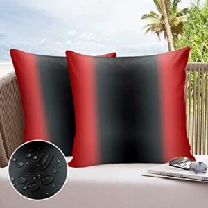 Litter Star Outdoor Throw Pillow Covers Waterproof Pillow Cases 16x16 Red to Black Gradient Ombre Decorative Pillow Covers Cushion Cases for Couch Sofa Patio Garden 2 Pack Merry Christmas Theme