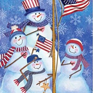 Christmas Snowman Family Garden Flag 12.5" x 18" Winter Snowflakes Small Flag Decorative Double Sided Flag for Winter Xmas Holiday Farmhouse Yard Outdoor Decoration