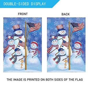 Christmas Snowman Family Garden Flag 12.5" x 18" Winter Snowflakes Small Flag Decorative Double Sided Flag for Winter Xmas Holiday Farmhouse Yard Outdoor Decoration