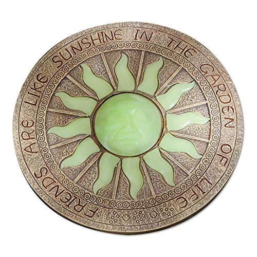 Bits and Pieces - Sun Garden Stone - Glowing Sun in The Dark Garden Stone; Garden Décor - Stone Measures 10" in Diameter