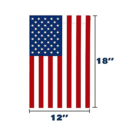 2 pack American Garden Yard Flag USA Garden Flag 12 x 18 - Double Sided Printing Double Stitched and 3 Layers of Silk Fabric American flag for yard courtyard