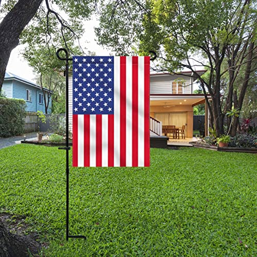 2 pack American Garden Yard Flag USA Garden Flag 12 x 18 - Double Sided Printing Double Stitched and 3 Layers of Silk Fabric American flag for yard courtyard