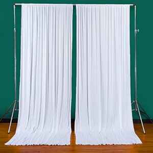 10 ft x 10 ft Wrinkle Free White Backdrop Curtain Panels, Polyester Photography Backdrop Drapes, Wedding Party Home Decoration Supplies