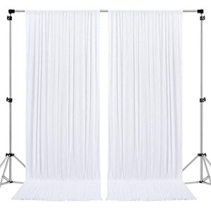 10 ft x 10 ft Wrinkle Free White Backdrop Curtain Panels, Polyester Photography Backdrop Drapes, Wedding Party Home Decoration Supplies