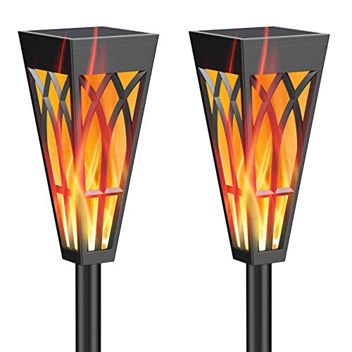 Solar Torch Lights Outdoor Eycfo Torches Flickering Dancing Flames Garden Landscape Lanterns Patio Pool Pathway Light(Pack 2)