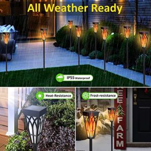 Solar Torch Lights Outdoor Eycfo Torches Flickering Dancing Flames Garden Landscape Lanterns Patio Pool Pathway Light(Pack 2)