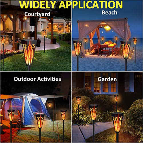 Solar Torch Lights Outdoor Eycfo Torches Flickering Dancing Flames Garden Landscape Lanterns Patio Pool Pathway Light(Pack 2)