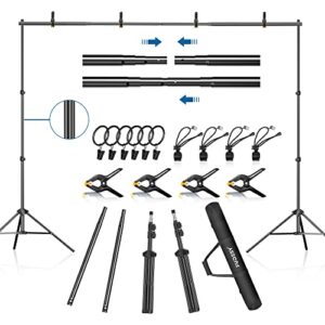 fudesy backdrop stand 7x10ft adjustable photography background support system kit for photo video studio with carry bag,spring clamps