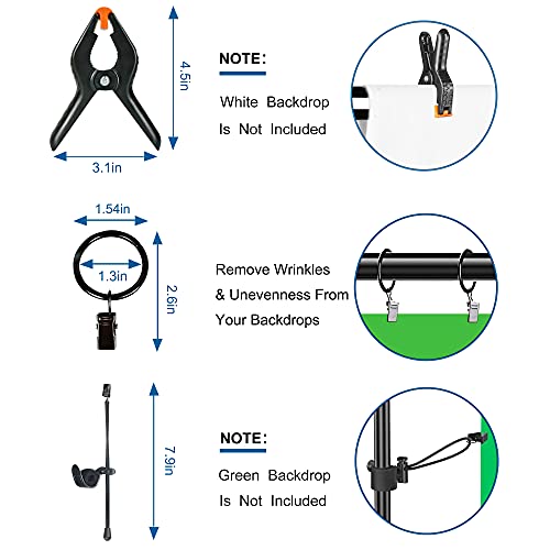 FUDESY Backdrop Stand 7x10Ft Adjustable Photography Background Support System Kit for Photo Video Studio with Carry Bag,Spring Clamps