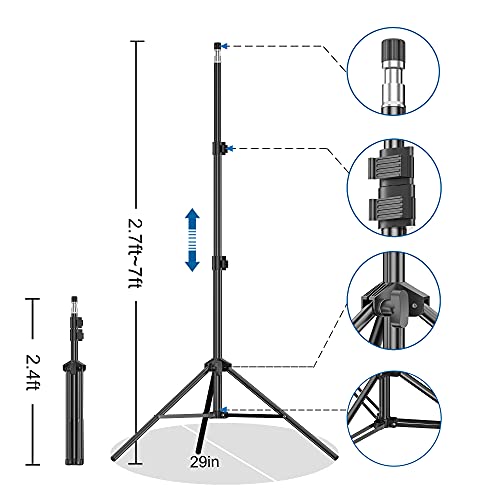 FUDESY Backdrop Stand 7x10Ft Adjustable Photography Background Support System Kit for Photo Video Studio with Carry Bag,Spring Clamps