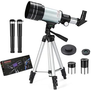 telescope for beginners and kids with tripod moon filter,adult professional 70mm aperture 300mm refracting telescopes,astronomy gifts for kids – travel telescope