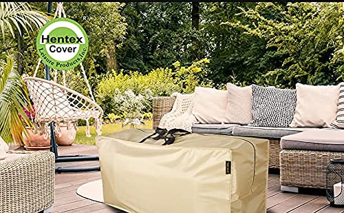 Hentex Outdoor cushion storage bag Waterproof Dustproof Patio Cushion Storage Bag with Zipper and Handle large Duffle Bag Garden Furniture Cushion Carrying Bag PVC free 48" L×16" W×22" H (Beige)