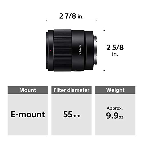 Sony FE 35mm F1.8 Large Aperture Prime Lens (SEL35F18F)