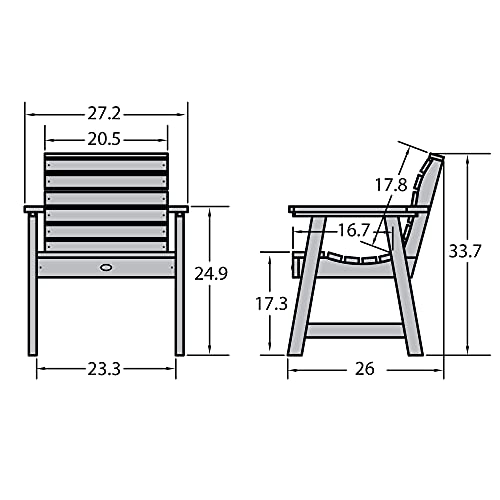 Highwood AD-CHGW1-BKE Weatherly Garden Chair, Black