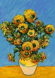 toland home garden 1110856 van gogh’s sunflowers flower flag 12×18 inch double sided flower garden flag for outdoor house flag yard decoration