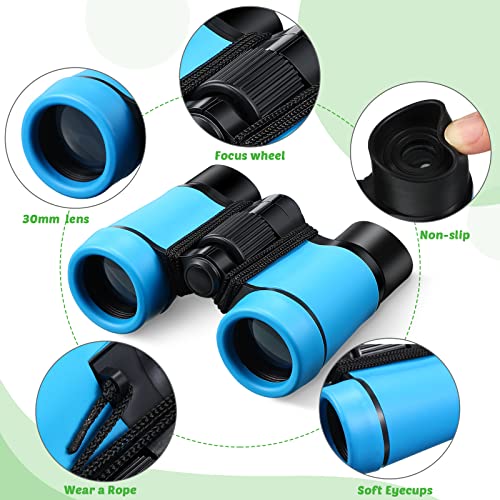 9 Pack Kid Binoculars Shockproof Mini Compact Binoculars Gifts for 3-12 Years Boys Girls Folding Small Telescope Binoculars for Kids Bird Watching Camping Outdoor Play, 9 Colors