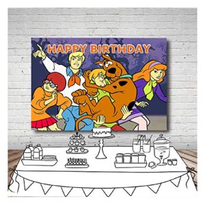 Cartoon What's New Scooby Doo Photography Background 5x3ft for Kids Scooby Theme Happy Birthday Party Supplies Cake Table Decoration Photo Backdrops Supplies