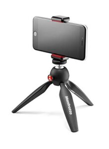 manfrotto pixi mini tripod kit with smartphone clamp, black (mkpixiclamp-bk)