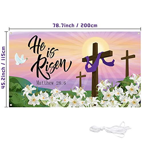 Easter Jesus Backdrop Easter Jesus He is Risen Background Banner Easter Resurrection Background for Easter Day Celebration Party Decor Banner Photo Easter Background Photo Props for Home Outdoor