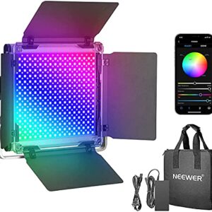 Neewer 660 RGB Led Video Light with APP Control, 360°Full Color Video Lighting, CRI 97+ with Barndoor/U Bracket for Gaming, Streaming, YouTube, Webex, Broadcasting, Web Conference, Photography