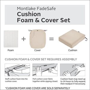 Classic Accessories Montlake FadeSafe Water-Resistant 80 x 26 x 3 Inch Outdoor Chaise Lounge Cushion Slip Cover, Patio Furniture Cushion Cover, Antique Beige, Patio Furniture Cushion Covers