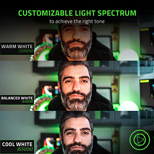 Razer Ring Light 12" Streaming and Selfie Light: Customizable Light Spectrum - Adjustable Brightness - Includes Tripod, Phone and Webcam Mount - Designed for Streaming and Twitch - Compatible w/ Kiyo