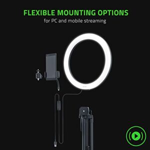 Razer Ring Light 12" Streaming and Selfie Light: Customizable Light Spectrum - Adjustable Brightness - Includes Tripod, Phone and Webcam Mount - Designed for Streaming and Twitch - Compatible w/ Kiyo