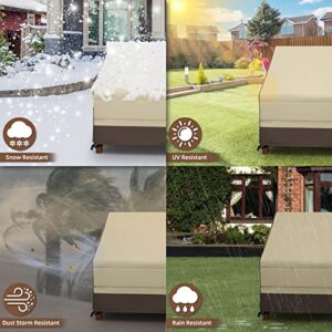 MR. COVER 3-Seater Outdoor Couch Cover Waterproof, 80-Inch Patio Furniture Covers for Sofas, Large Air Vents, UV-Resistant & Heavy Duty Material, Brown & Khaki, Sifdios Series