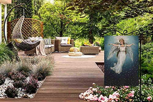 AOYEGO Angel Flying Garden Flag Small Vertical Double Sided 12.5 x 18 Inch Christmas in a Starry Night Sky Burlap Yard Outdoor Decor