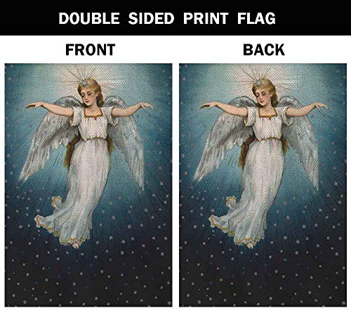 AOYEGO Angel Flying Garden Flag Small Vertical Double Sided 12.5 x 18 Inch Christmas in a Starry Night Sky Burlap Yard Outdoor Decor