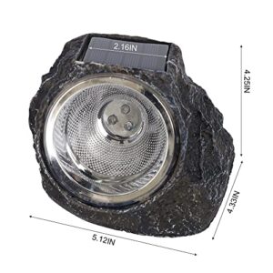 Dynaming 3 Pack Outdoor Solar Rock Lights, Solar Powered Garden Decorative Stone Lights Waterproof LED Landscape Spotlight for Lawn, Ground, Driveway, Yard, Patio, Pathway, Walkway