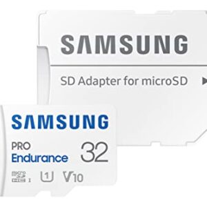 SAMSUNG PRO Endurance 32GB MicroSDXC Memory Card with Adapter for Dash Cam, Body Cam, and security camera – Class 10, U1, V10 (‎MB-MJ32KA/AM)