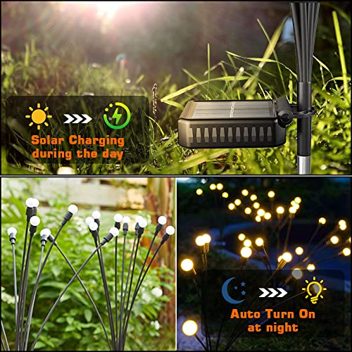 Arily Solar Powered Firefly Lights Outdoor 10 Pack Solar Firefly Lights Outdoor Waterproof , Firefly Solar Garden Lights Outdoor Starburst Swaying Lights for Yard Patio Pathway Decoration