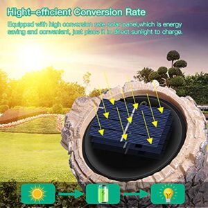 GreatPro 2PCS Outdoor Solar Lights , Stump Lamp Solar Powered/Waterproof/Outdoor Lantern for Garden/Yard/Patio/Pathway/Lawn/Festival Decor, Flickering Flame Light Chistmas, 2 Pack