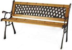 gardenised patio garden park yard 49″ outdoor wooden bench