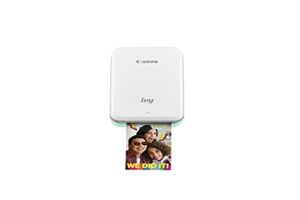 canon ivy mini photo printer for smartphones (mint green) – sticky-back prints, pocket-size