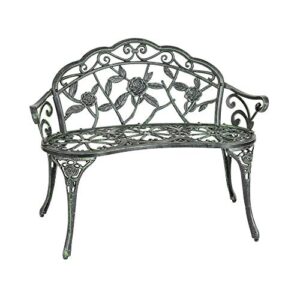 Sun-Ray 213054 Rose Garden Park Patio Bench, Verdigris