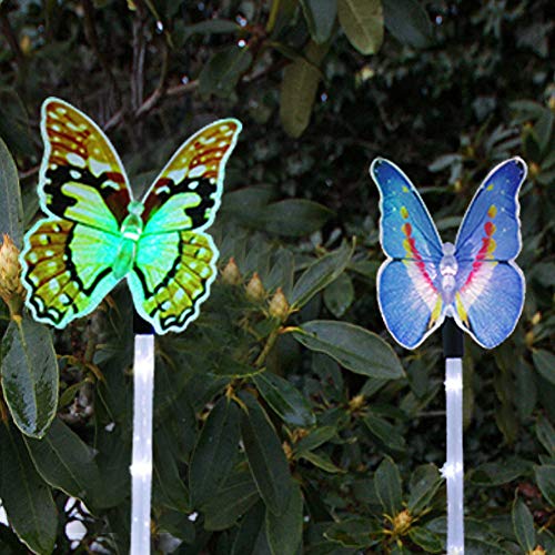 Hosi Solar Lawn Light, Easy to Install Butterflies Shaped Stainless Steel 4Pcs Waterproof Solar Pathway Lights, 30.7X4.1Inch for Gardens Lawns