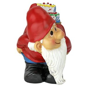 Birthday Decorations - Garden Gnome Statue - Loonie Moonie Happy Birthday Gnome Statue - Naughty Gnomes - Mooning Gnomes Statues