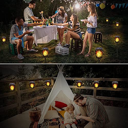 woohaha Pellimo Solar Lights Outdoor, ,4Pack 19.7in 36Led Solar Torch Light with Flickering Flame, Waterproof Landscape Decoration Flame Lights for Garden Pathway Yard-Auto On/Off