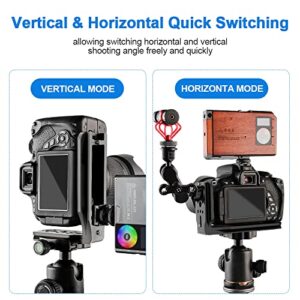 DSLR Camera L Bracket Quick Release Plate Vertical Horizontal Switching Tripod Quick Release Plate Compatible with Canon Nikon Sony DJI Osmo Ronin Zhiyun Stabilizer Tripod Monopod